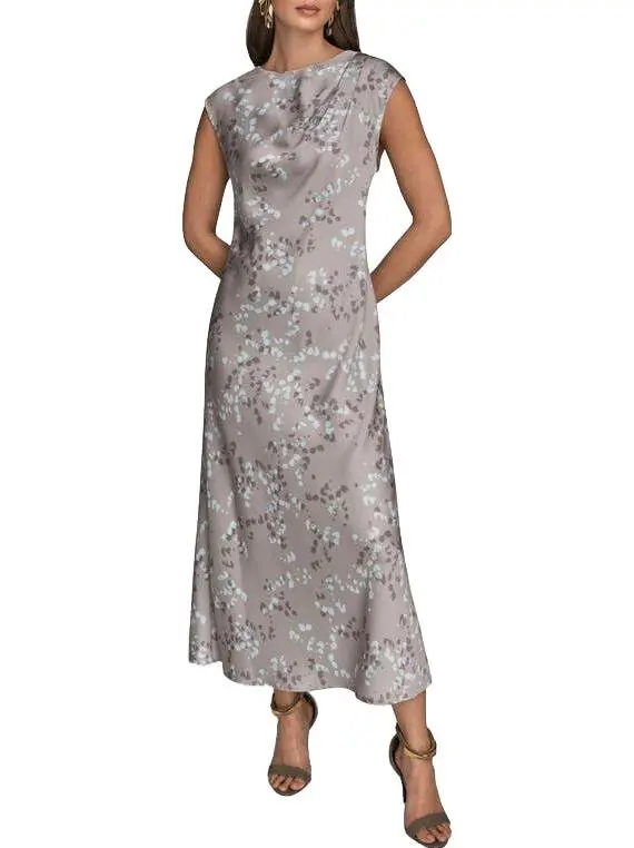 Donna Karan New York Abstract Print Satin Midi Dress - Driftwood Multi