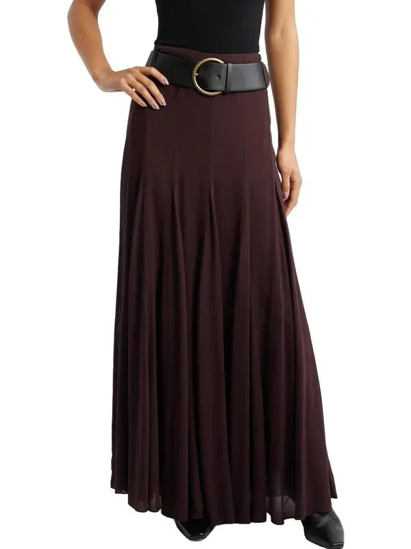 Mango Belted Skirt - Maroon