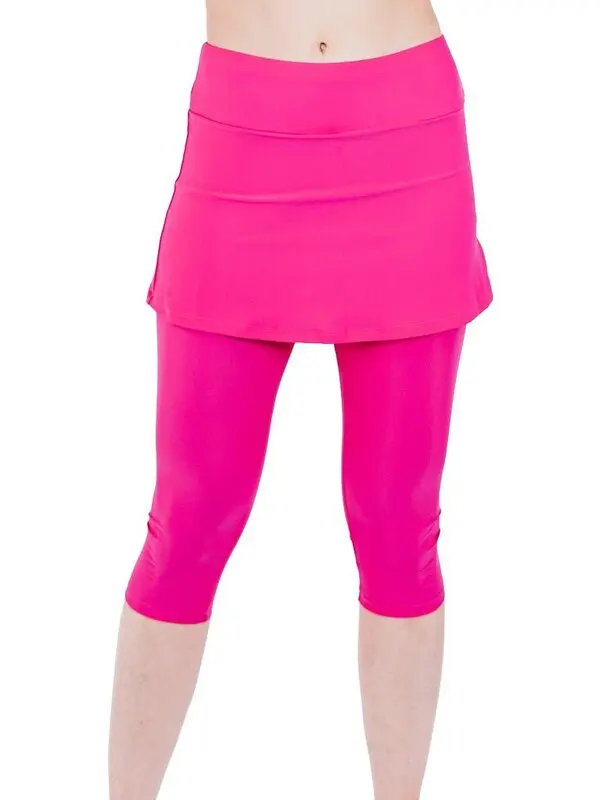 CALYPSA Skirted Swim Capris - Pink