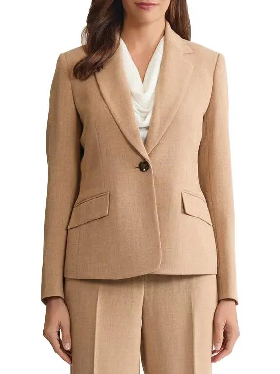KASPER One-button Blazer - Soft Sand