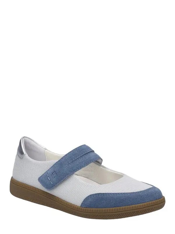 Josef Seibel Jolene Mixed Media Mary Jane Sneaker - Slate Blue Suede