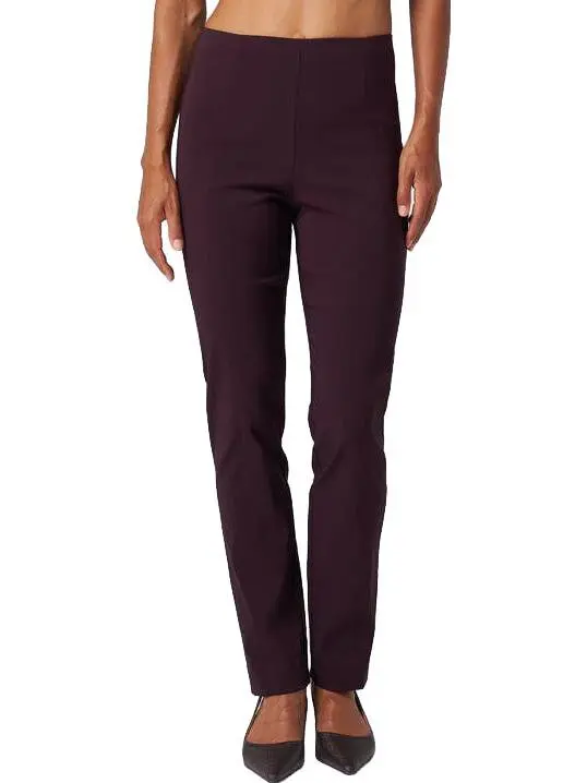 FRANNE GOLDE High-rise Structured Stretch Tapered Pant - Black Cherry