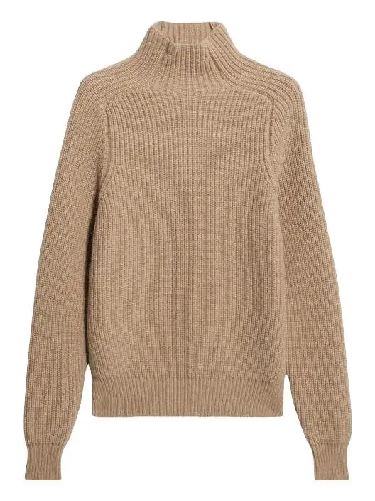 FORTELA Leona High Neck Wool Sweater - Beige