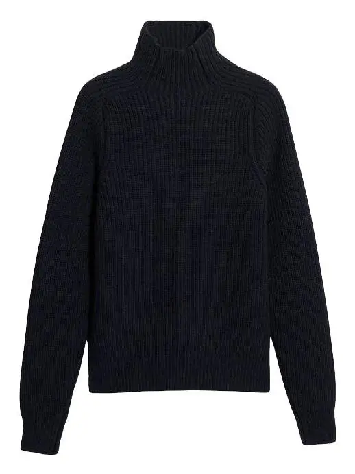 FORTELA Leona High Neck Wool Sweater - Blue