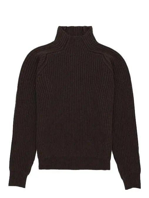 FORTELA Leona High Neck Wool Sweater - Brown