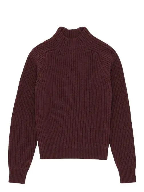 FORTELA Leona High Neck Wool Sweater - Burgundy