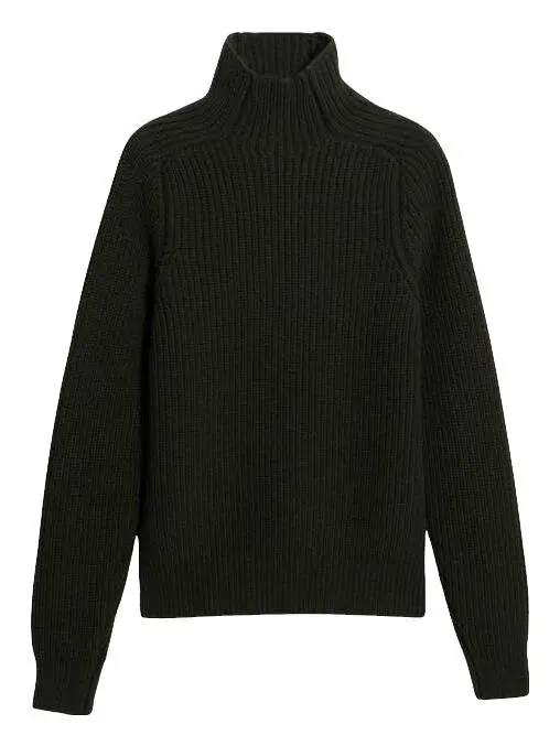 FORTELA Leona High Neck Wool Sweater - Military Green