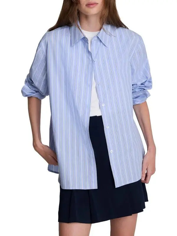KENNETH COLE Striped Button-up Shirt - Glacier Blue Multi