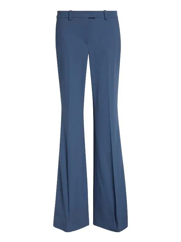Michael Kors Haylee Stretch Virgin Wool Flare Trousers - Steel