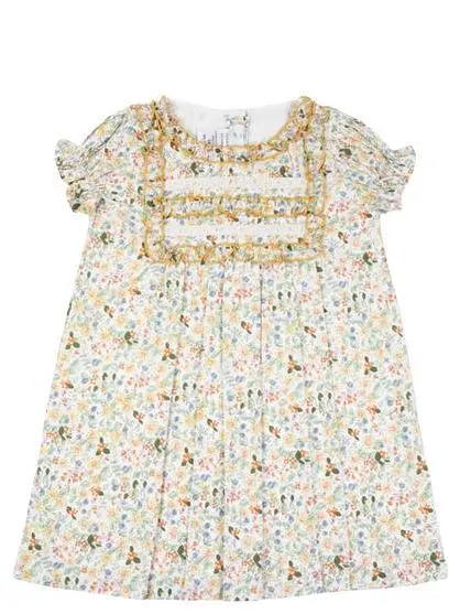 CUCLIE Floral A-line Dress - Yellow Multi