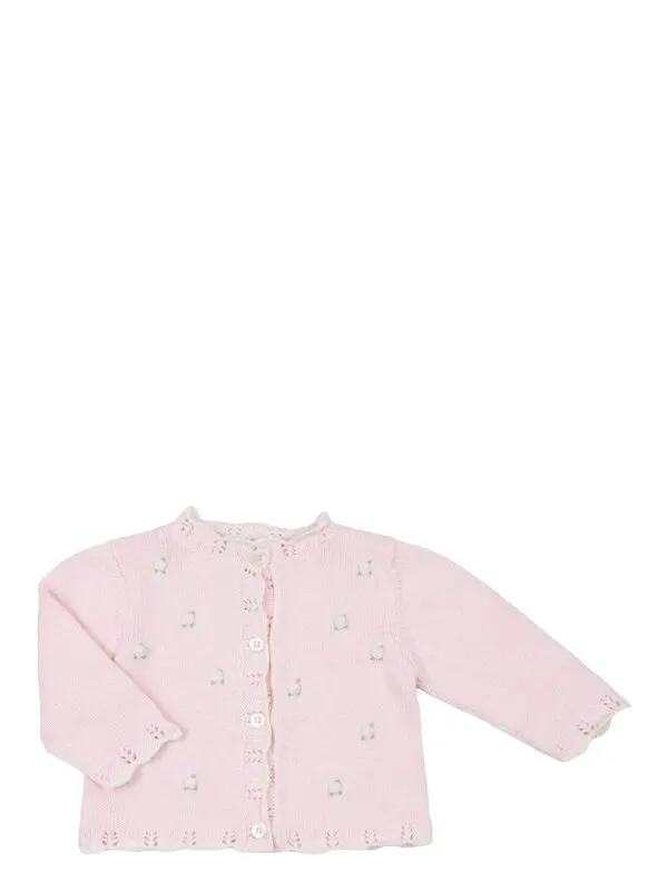 CUCLIE Rosette Knit Cardigan - Pink