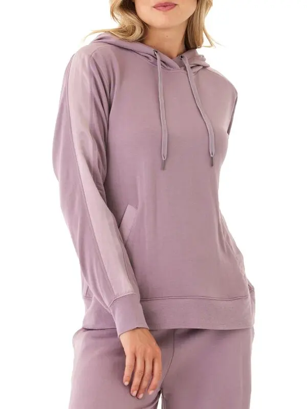 THREADS 4 THOUGHT Fleece Hoodie With Sateen Stripes - Twilight