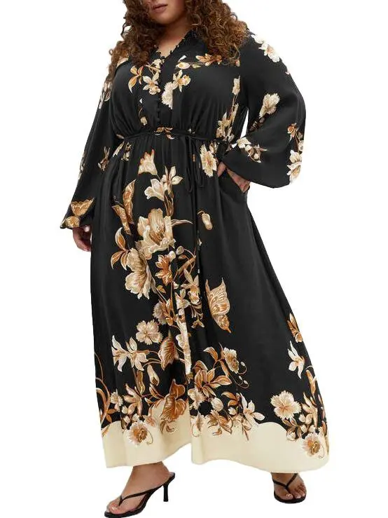 City Chic Placed Maxi Dress - Floral