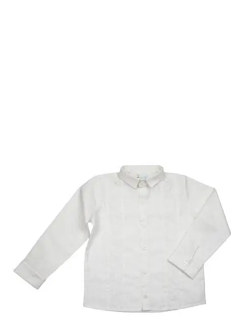 CUCLIE Long Sleeve Guayabera Shirt - Ivory