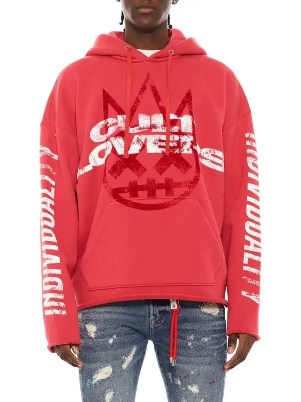 CULT OF INDIVIDUALITY Graphic Cotton Hoodie - Rouge Red