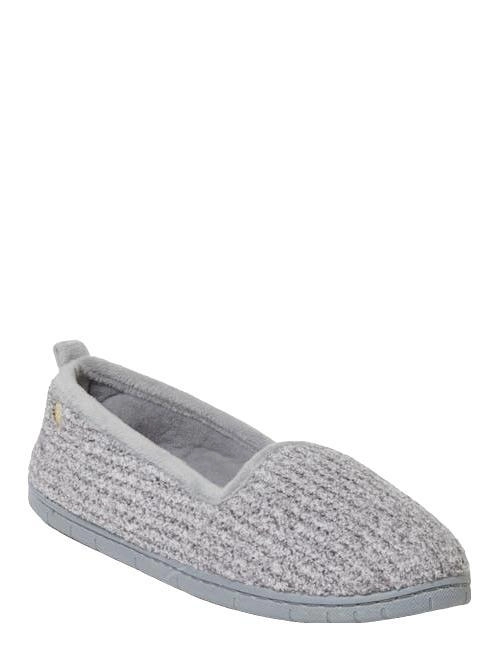 DEARFOAMS Rachel Marled Chenille Closed Back Slipper - Sleet