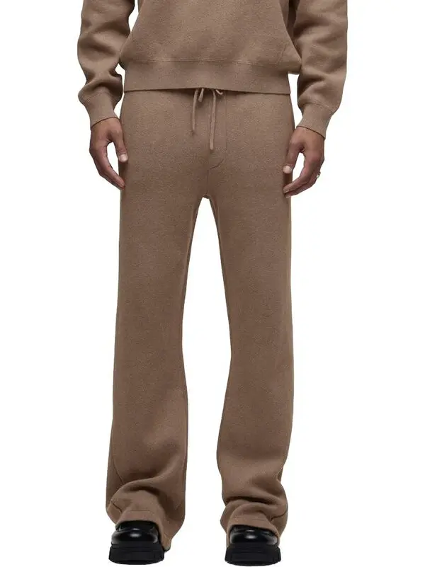 Hudson Jeans Cotton & Cashmere Double Knit Kick Flare Pants - Taupe