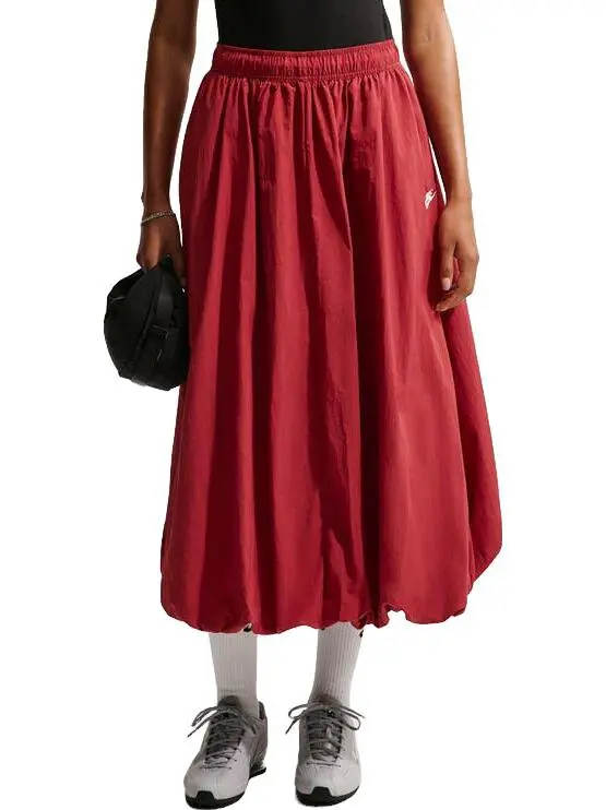 Nike Sportswear Bubble Hem Water Repellent Midi Skirt - 613 Team Crimson/chalk