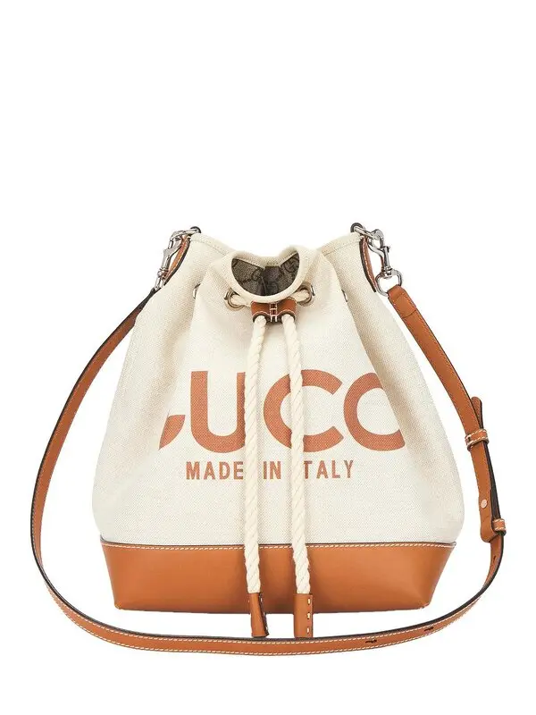 Gucci Logo Bucket Bag - White