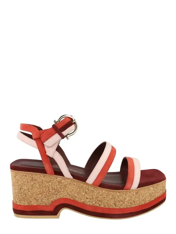 FERRAGAMO Mysen Wedge Sandals - Purple