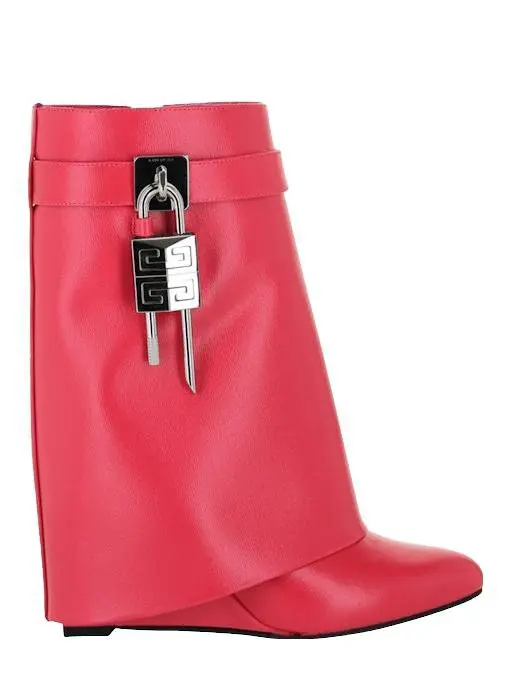 Givenchy Shark Lock Ankle Boots - Neon Pink