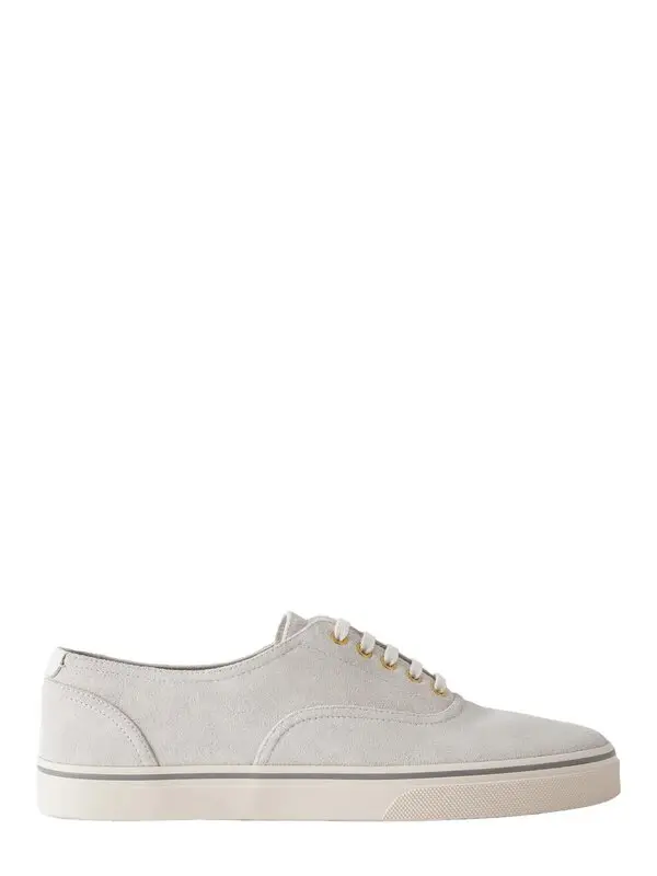 Brunello Cucinelli Suede Low-top Sneakers - White