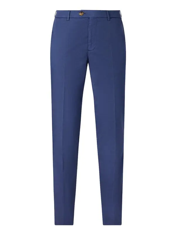 Brunello Cucinelli Slim-fit Stretch-cotton Twill Trousers - Blue