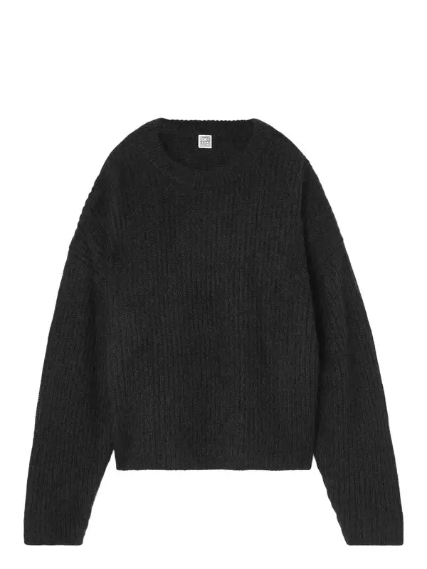 TOTEME Oversized Ribbed Alpaca-blend Sweater - Black