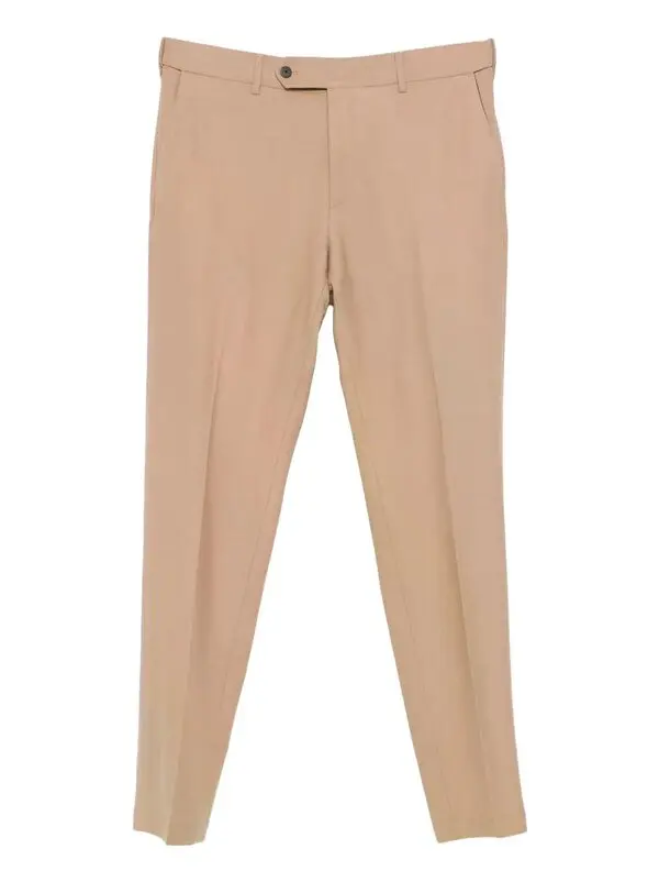CELLAR DOOR Tapered Leg Wool Trousers - Brown