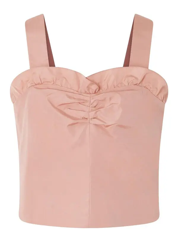 Chloé Cropped Ruffled Taffeta Top - Pink