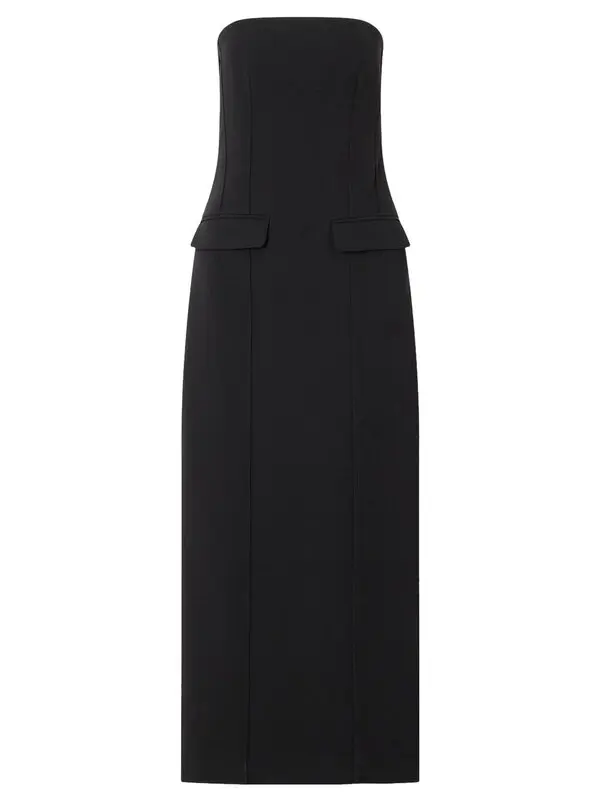 TOTEME Strapless Crepe Maxi Dress - Black