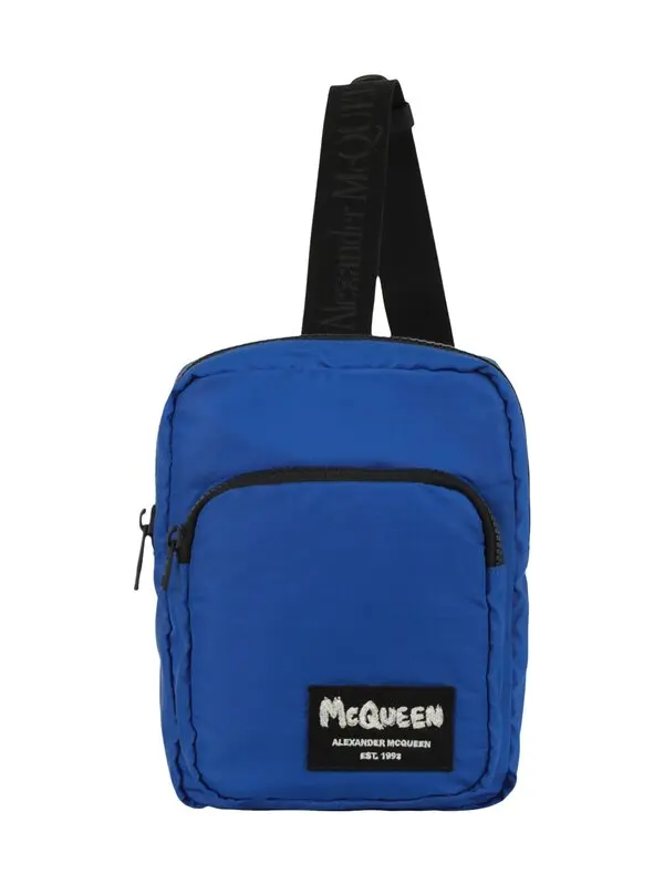 Alexander McQueen Logo Crossbody Camera Bag - Blue