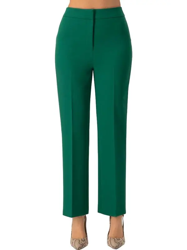 IVONNE Tailored Straight-leg Trousers - Green