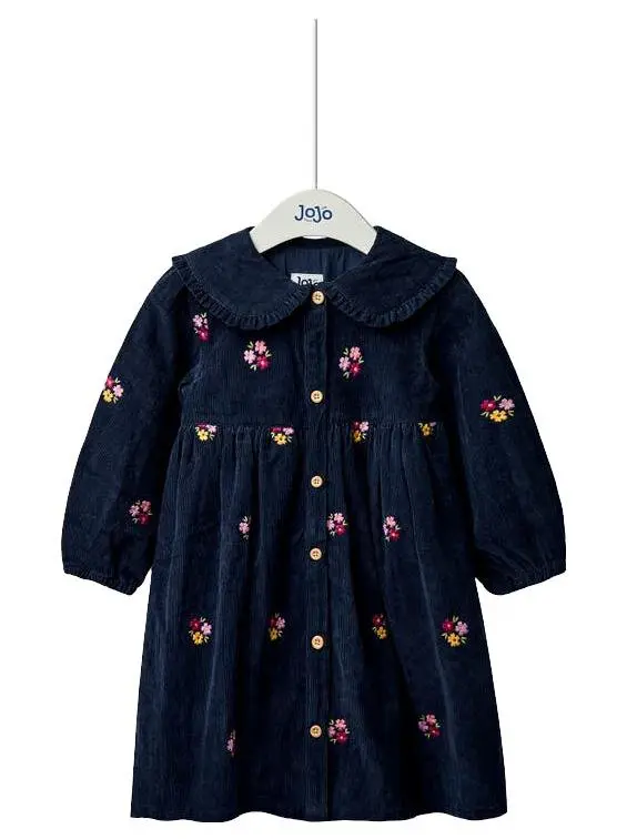 JOJO MAMAN BEBE Embroidered Corduroy Dress - Floral