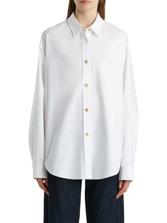 Khaite Organic Cotton Poplin Button-up Shirt - White
