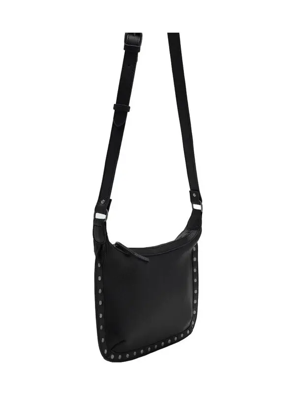 Mango Studded Leather Crossbody Bag - Black