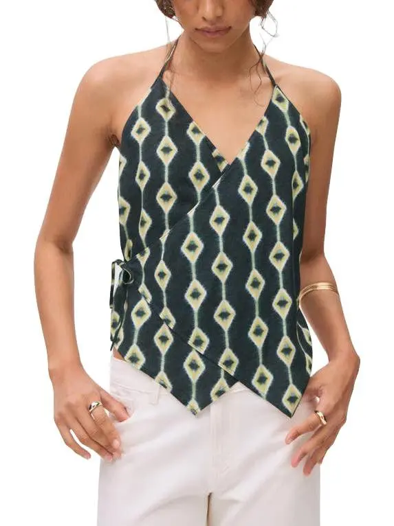 Mango Halter Wrap Top - Night Blue