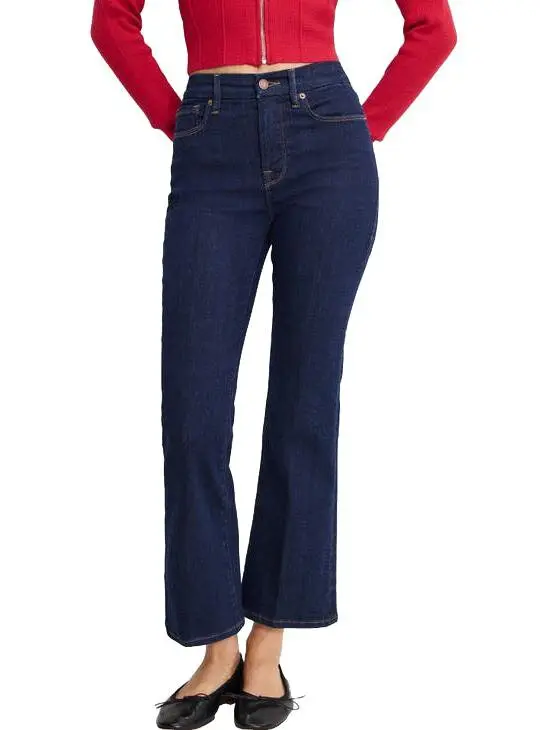 Good American Good Legs Crop Mini Bootcut Jeans - Indigo1153
