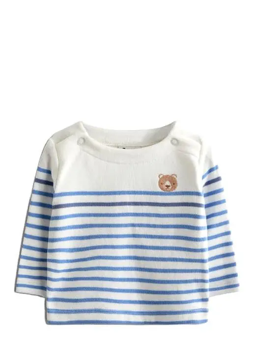 JOJO MAMAN BEBE Striped Top And Leggings Set - Cream
