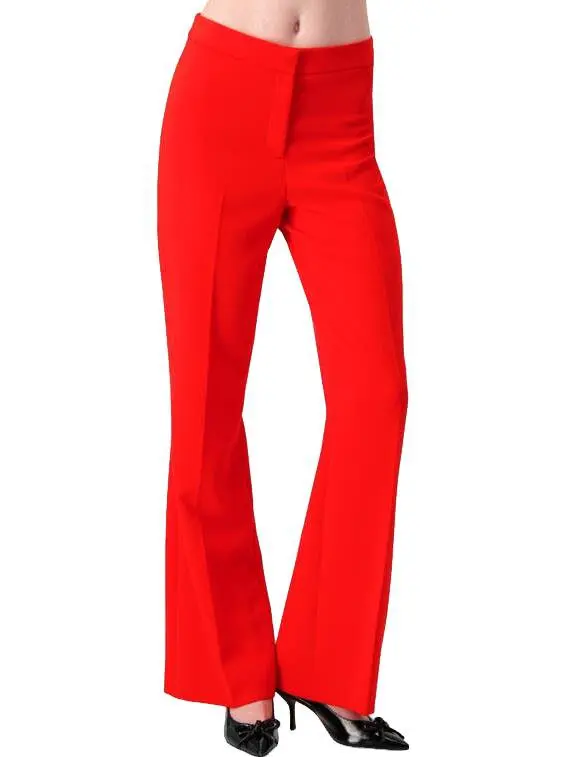 IVONNE Tailored Straight-leg Pants - Red