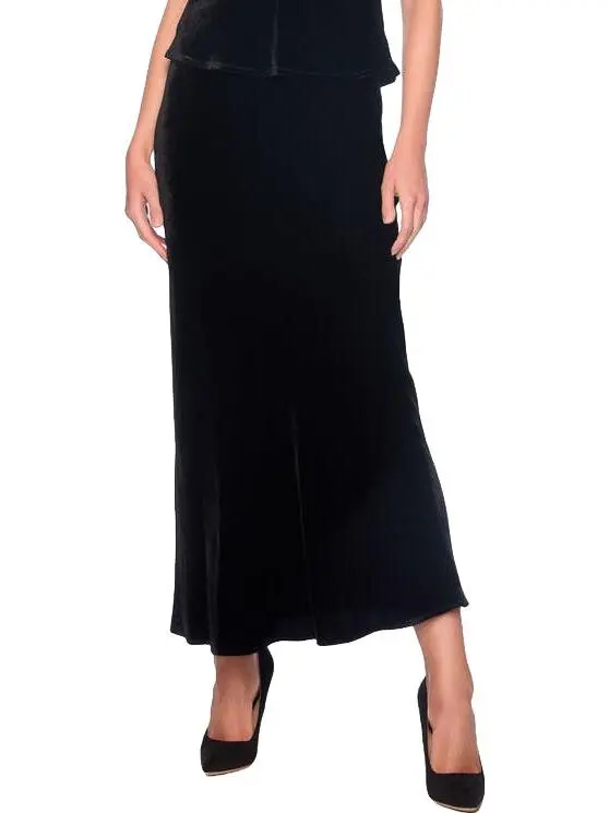 Susana Monaco Velvet Bias Cut Skirt - Black