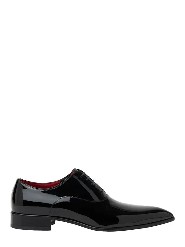 CHRISTIAN LOUBOUTIN Pelvis Patent Leather Derby Shoes - Black