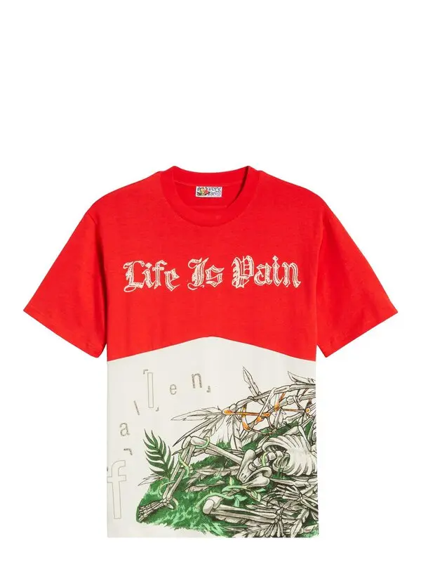 VERYRARE Life Is Pain Cotton T-shirt - Red