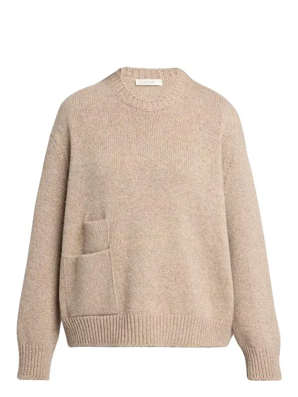 THE ROW Mirtle Dual-pocket Cashmere Crewneck Sweater - Light Pebble