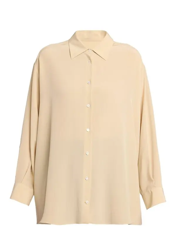 THE ROW Luka Oversized Silk Shirt - Butter
