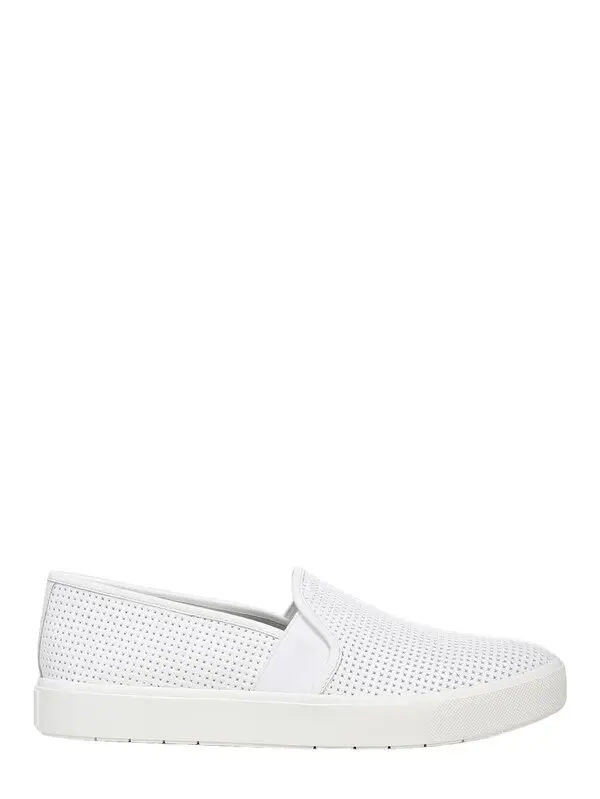Vince Perforated Leather Slip-on Sneakers - White