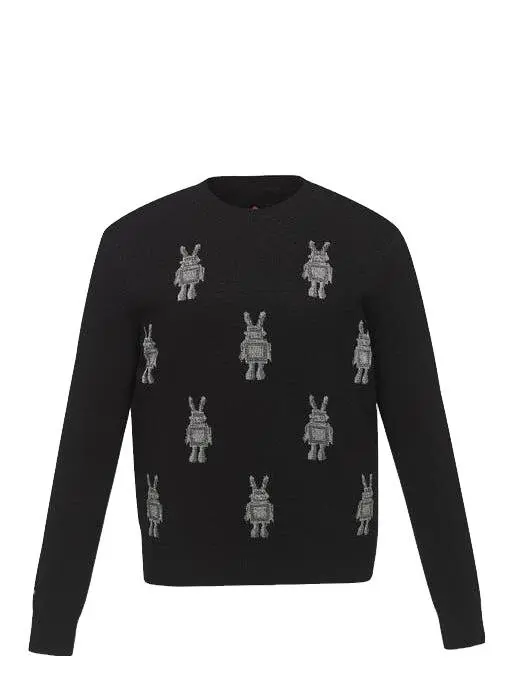 Mcm Rabot Wool Jacquard Sweater - Black
