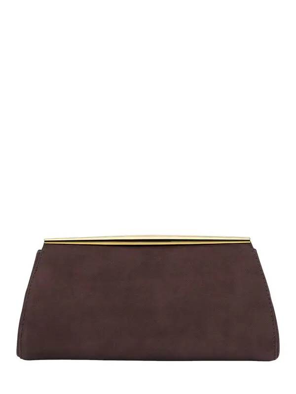 Tyler Ellis Suzannah Suede Clutch Bag - Mocha