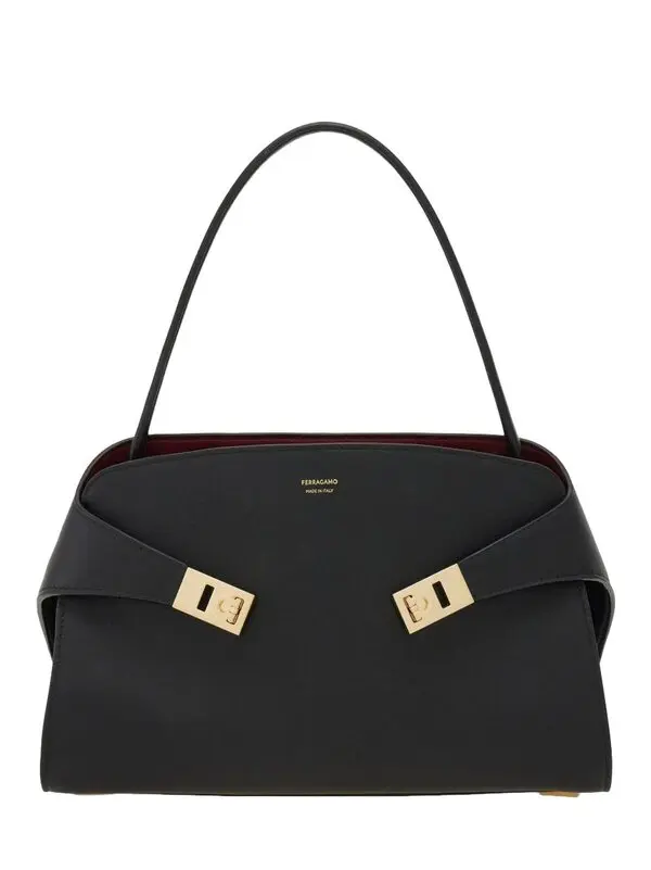 FERRAGAMO Hug Small Leather Tote - Black