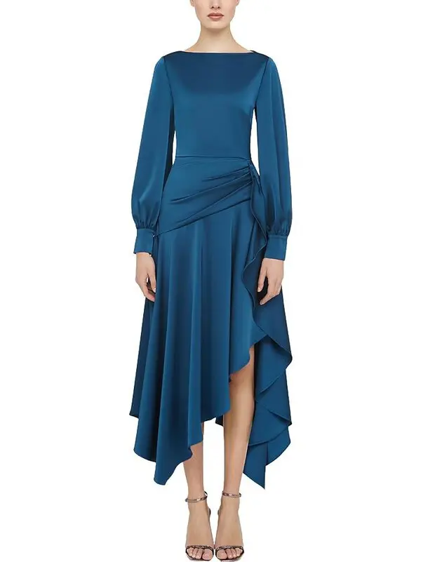 Theia Florence Handkerchief Hem Dress - Poseidon